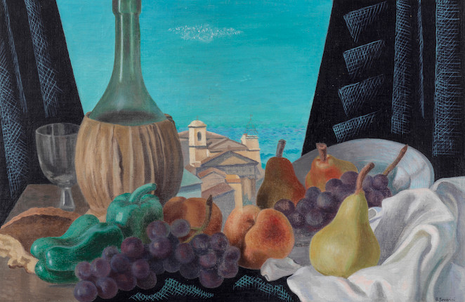 Bonhams : GINO SEVERINI (1883-1966) Nature morte au fiasco (La ...