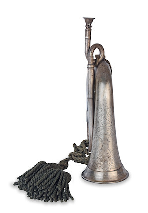 Bonhams : A Silver-Plated Regimental Bugle Presented To The 4th ...