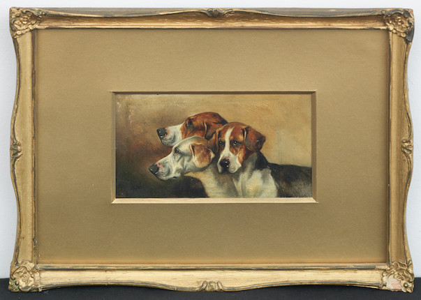 Bonhams : Alfred Wheeler (British, 1851-1932) Hounds Heads