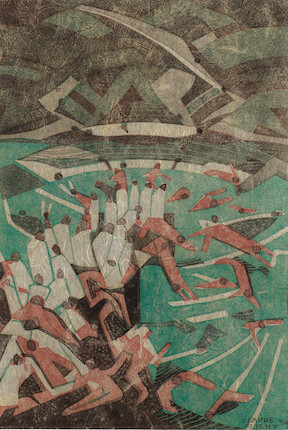 Bonhams : Claude Flight (British, 1881-1955) Boys Bathing The rare ...