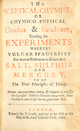 Bonhams : BOYLE (ROBERT) The Sceptical Chymist or Chymico-Physical ...