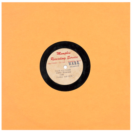 Bonhams : Elvis Presley An Acetate Recording Of That's All Right, 1954,