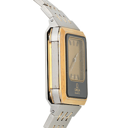 Bonhams : Omega. A stainless steel quartz reversible bracelet watch ...