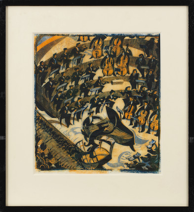 Bonhams : Cyril Edward Power (British, 1872-1951) The Concerto Linocut ...
