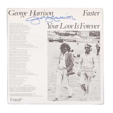 Bonhams : George Harrison An Autographed Picture Disc Single, Faster ...