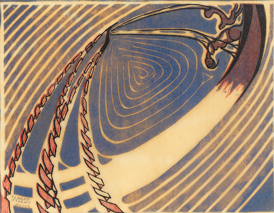 Bonhams : Claude Flight (British, 1881-1955) Swing-boats Linocut ...