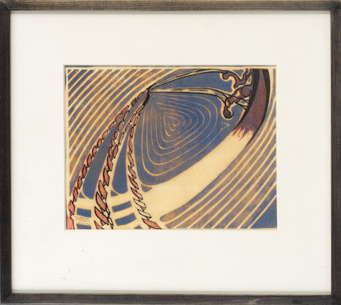 Bonhams : Claude Flight (British, 1881-1955) Swing-boats Linocut ...