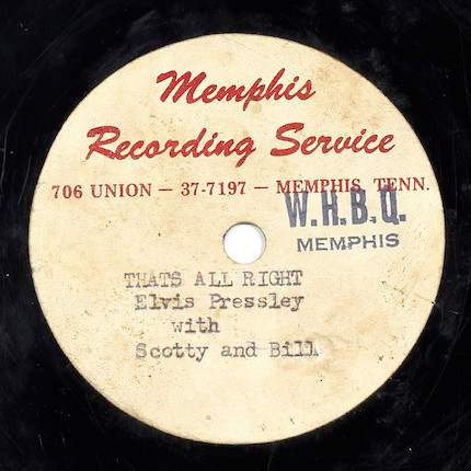 Bonhams : Elvis Presley An Acetate Recording Of That's All Right, 1954,