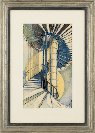 Bonhams : Cyril Edward Power (British, 1872-1951) The Tube Staircase ...