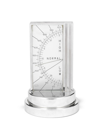 Bonhams : A fine Art Deco chrome aneroid desk barometer Zeiss Icon, Berlin,