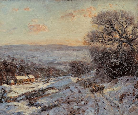 Bonhams : Herbert Royle - Snow scene, Nessfield