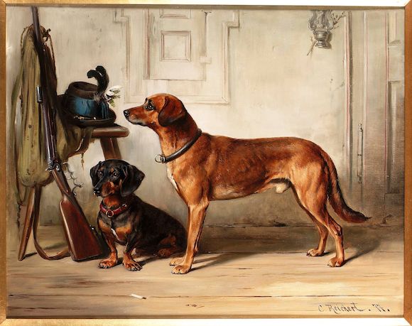Bonhams : Carl Reichert Austrian 1836-1918 THE HUNTER'S COMPANIONS