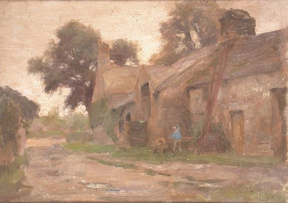 Bonhams : J V R Parsons A farmyard scene 25 x 35cm
