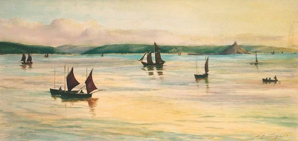 Bonhams : Henry E.Tozer (British, fl.1889-1892) Ships in Mounts Bay 16. ...