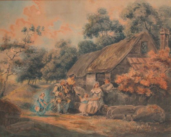 Bonhams : John Harding (British, circa 1800) The Blind Fiddler; Wayside ...