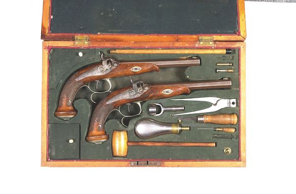 Bonhams : A 120-Bore Percussion Box-Lock Turn-Over Pistol, And A 56 ...