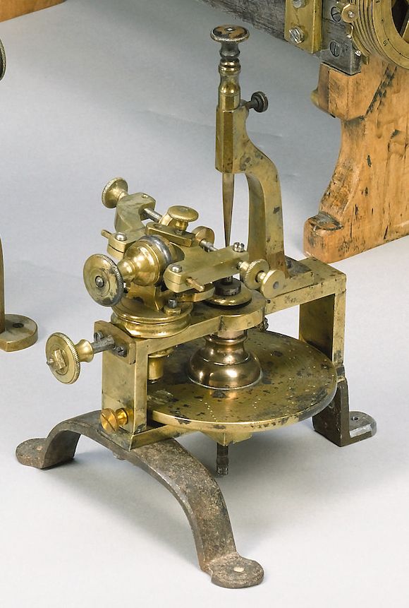 Bonhams : A 19th century brass verge 'scape wheel cutting engine 19cms.