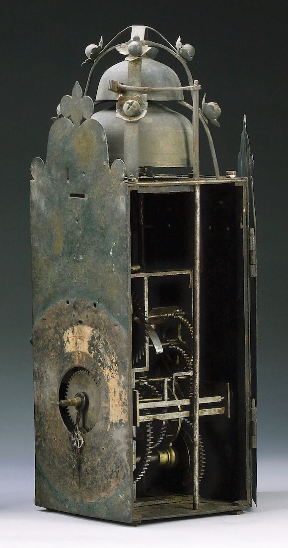 Bonhams : A continental iron chamber clock 52cms high