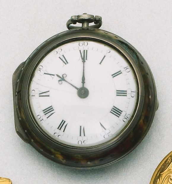 Bonhams : An 18th century silver pair cased verge watch with silver ...
