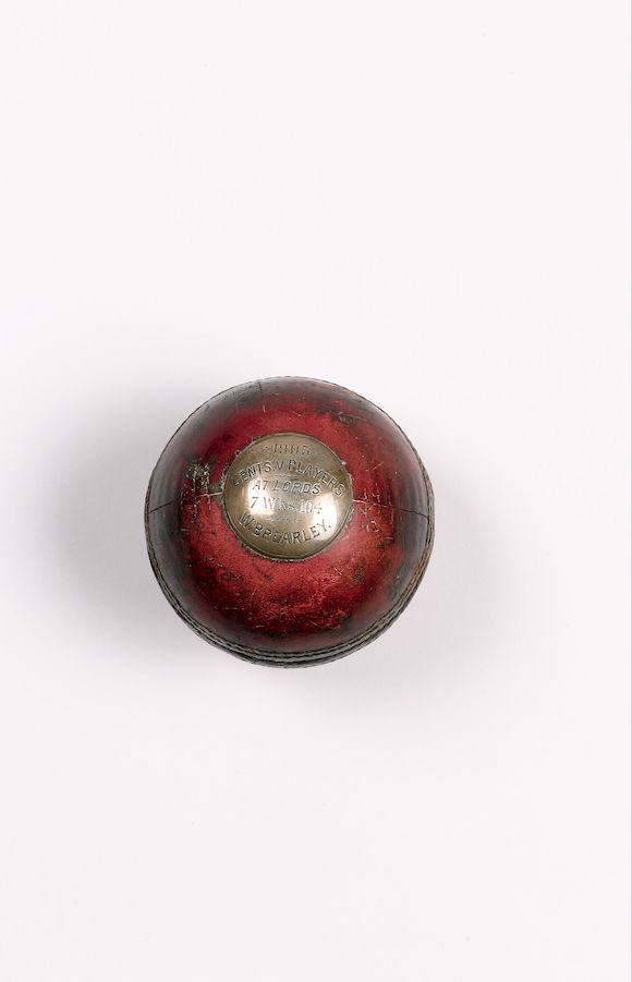 Bonhams : Walter Brearley Cricket Ball 1905