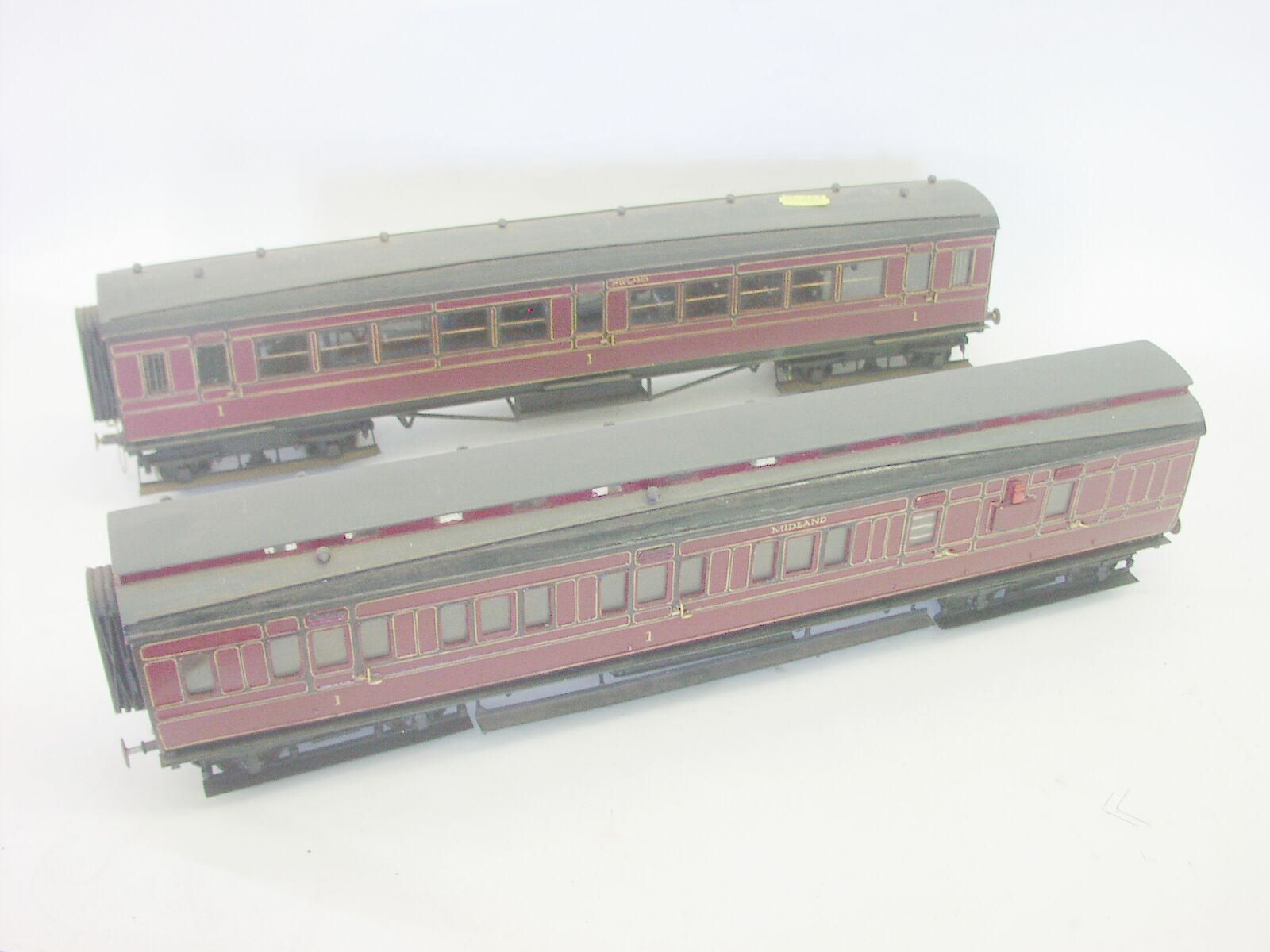 double bogie coaches in brown and cream - auctions & price archive