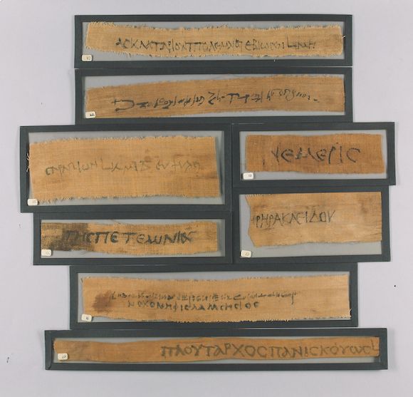 Bonhams : A collection of fifty-five linen mummy wrapping fragments ...