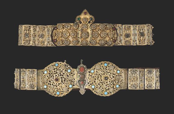 Bonhams : An Ottoman silver gilt Belt Turkey, 17th Century