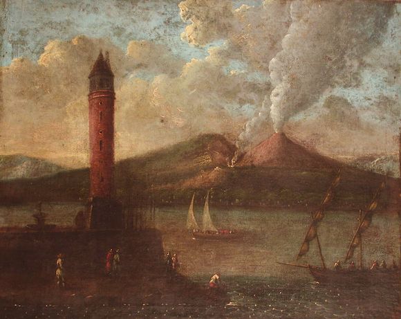 Bonhams : Italian School, 18th Century, View of Vesuvius, 50.5 x 63cm