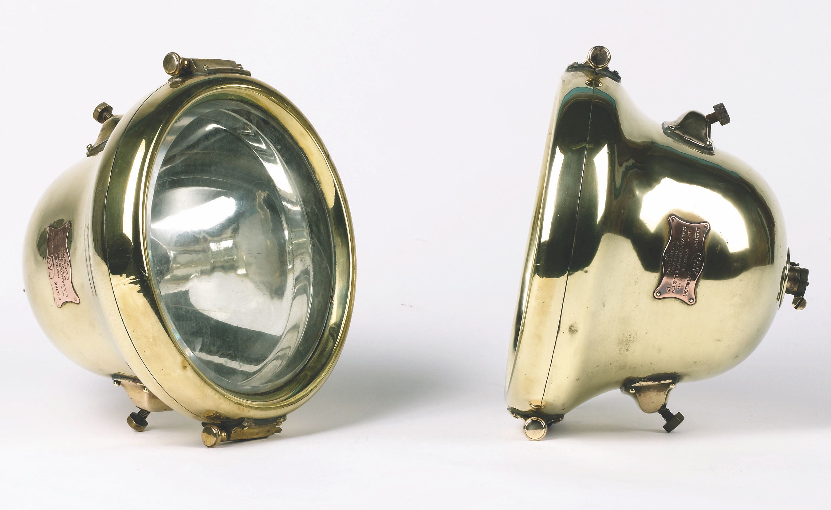 Bonhams Cars : A fine pair of CAV Model F electric headlamps, circa 1910,