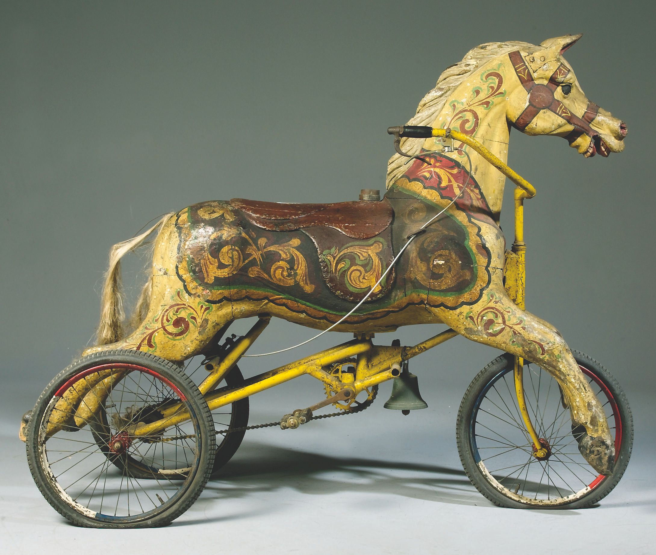 Bonhams Cars : A Fine Victorian Fairground Galloper mounted on a tricycle,