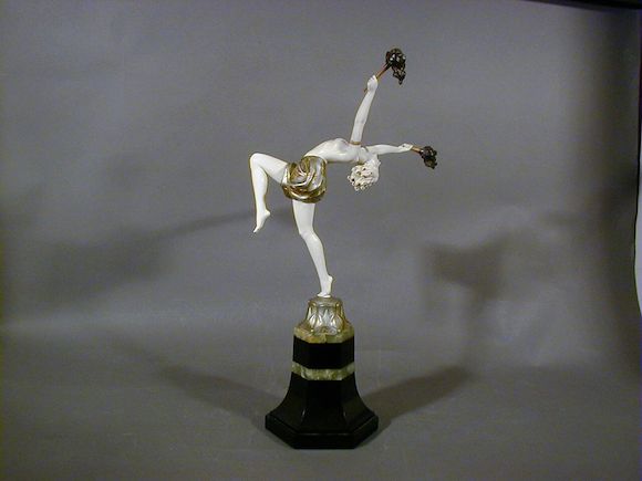 Bonhams : Ferdinand Preiss, circa 1925 'Torch Dancer', a Cold-Painted ...