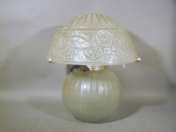 Bonhams : Daum Nancy, circa 1930 An Etched Glass Table Lamp, in two ...