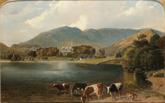 Bonhams : Friedrich Wilhelm Keyl (German 1823-1871) Cattle beside a ...
