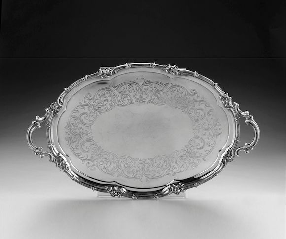 Bonhams : A Victorian silver tray, by Benjamin Smith (II), London 1845,