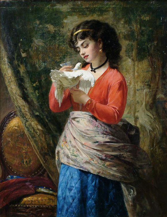 Bonhams : William Holyoake (British, 1834-1894) Receiving the love note ...