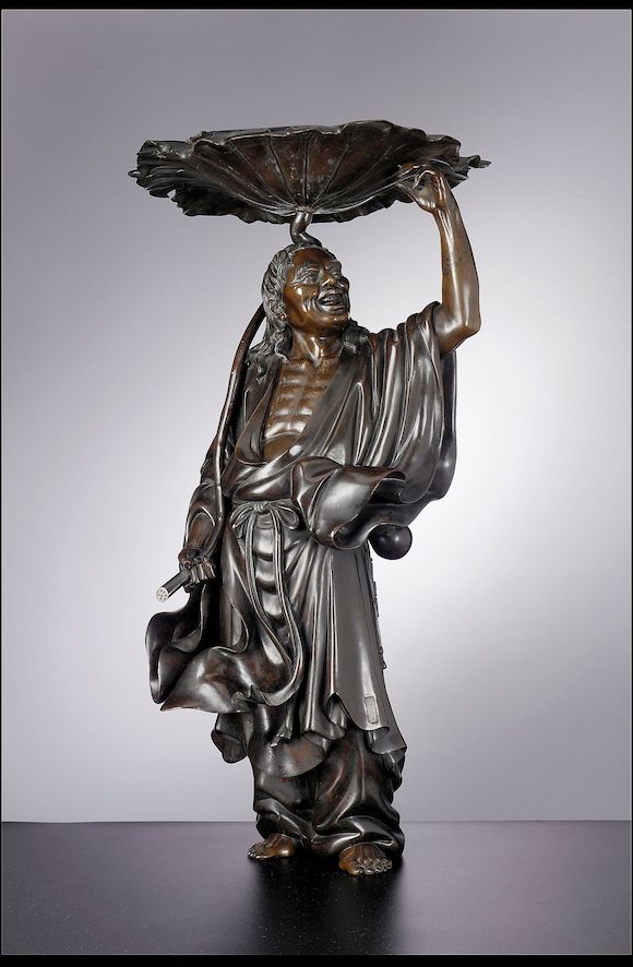 Bonhams : A bronze figure of Gama Sennin by Watanabe Meiji Period 58cm ...