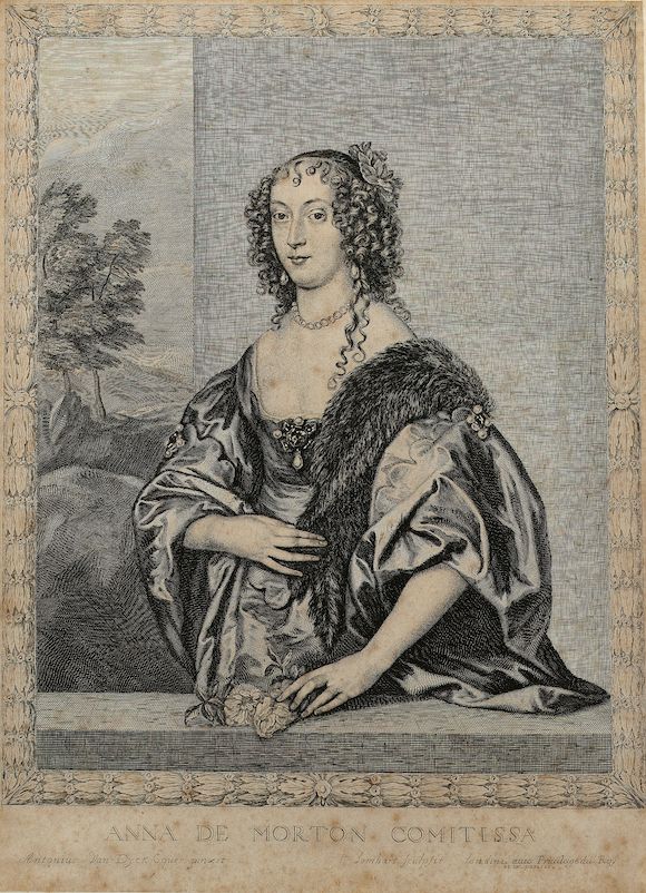 Bonhams : After Sir Anthony van Dyck Anna de Morton Comitissa Engraving ...