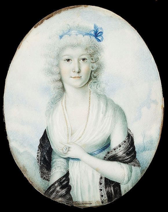 Bonhams : English School, Lucy Maria Bowles (1763-1803), half-length ...