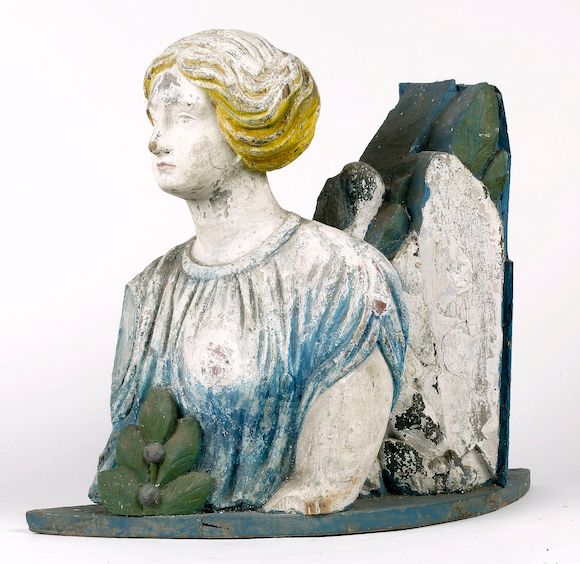 Bonhams : A Female Bust Stern Carving from HMS Zealous, English, circa ...
