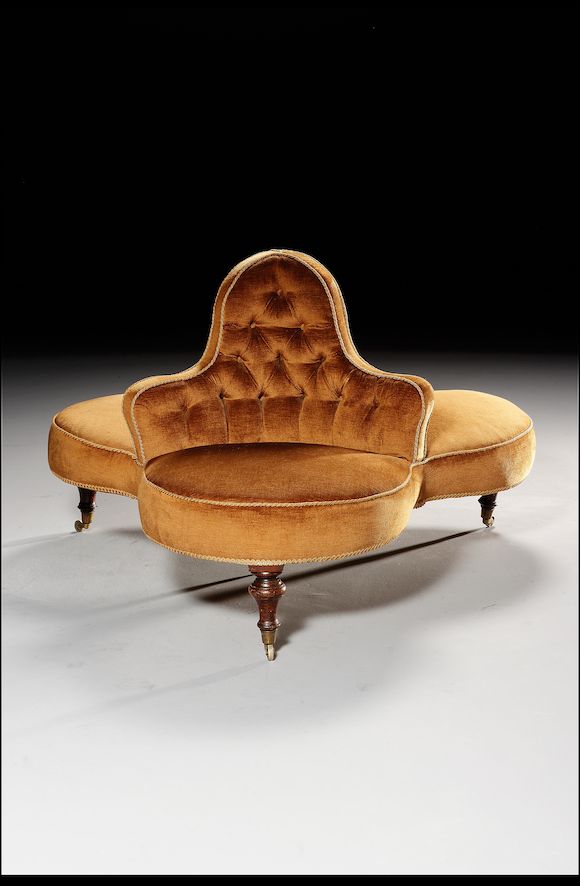 Bonhams : A Victorian button backed Conversation Seat