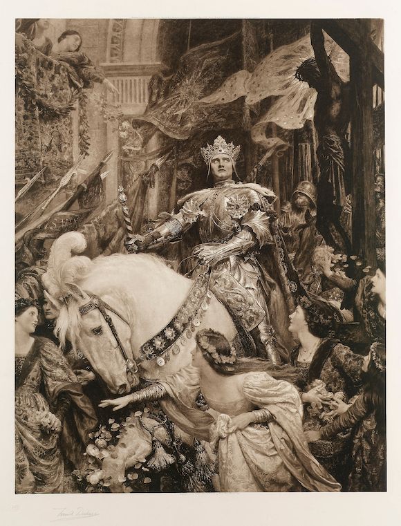 Bonhams : Sir Frank Dicksee Two Crowns Photogravure, 1904, on chine ...