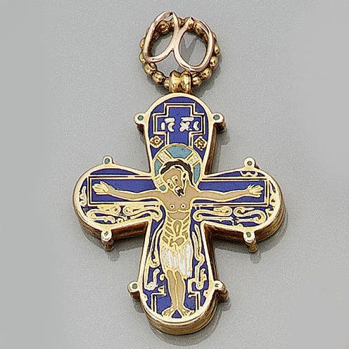 Bonhams : A gold and enamel replica of Queen Dagmar's cross, circa 1865