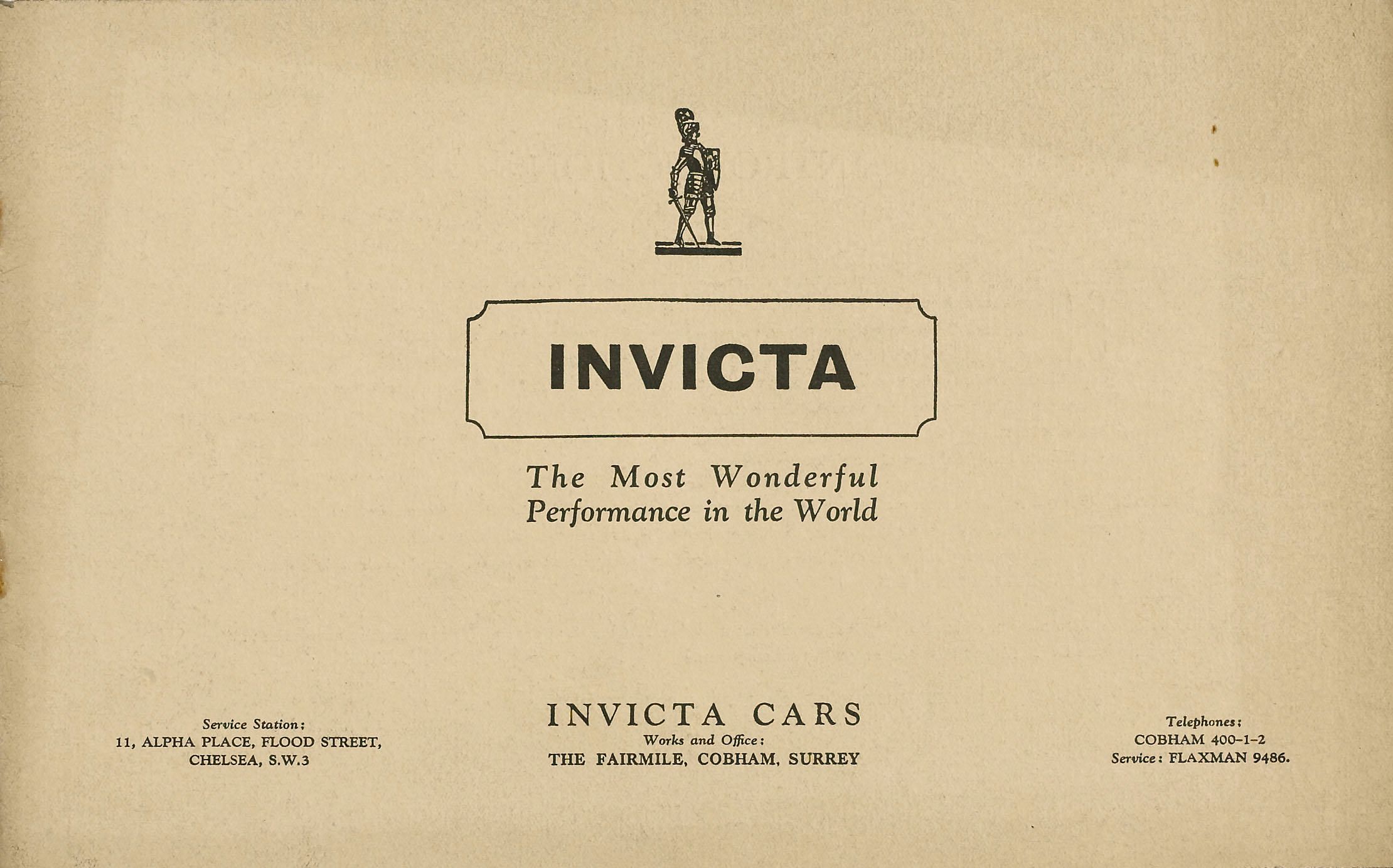 Bonhams Cars : Invicta 'The Most Wonderful Peformance in the World ...