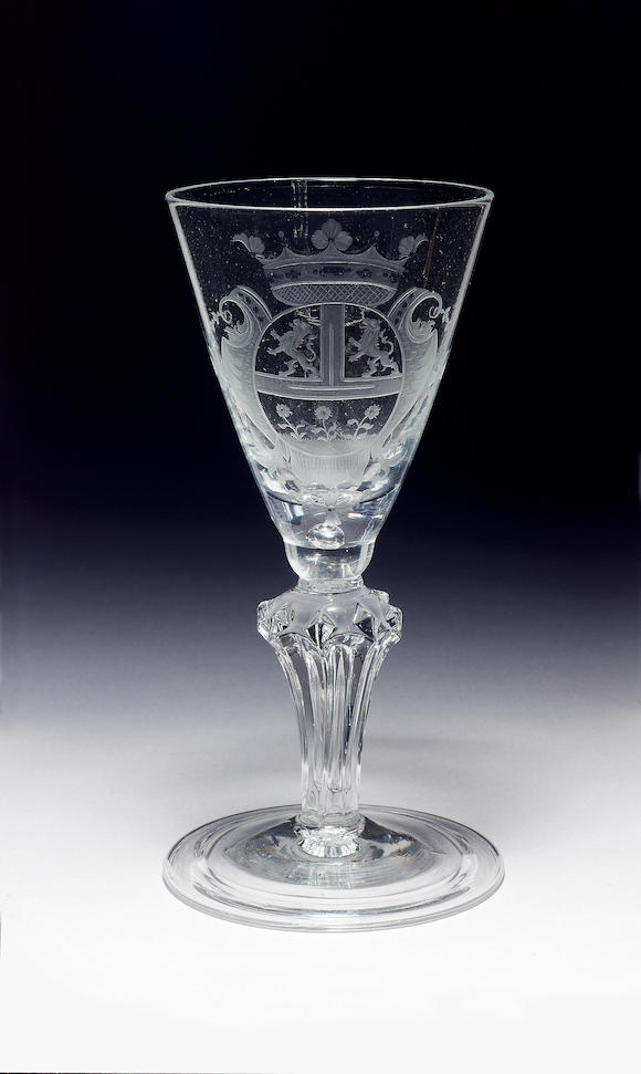 Bonhams An Dutch Engraved Pedestal Stem Wine Glass The Glass Circa