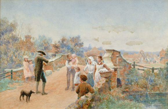 Bonhams : Arthur Ford Hughes (British, b.1856) An impromptu concert 32 ...