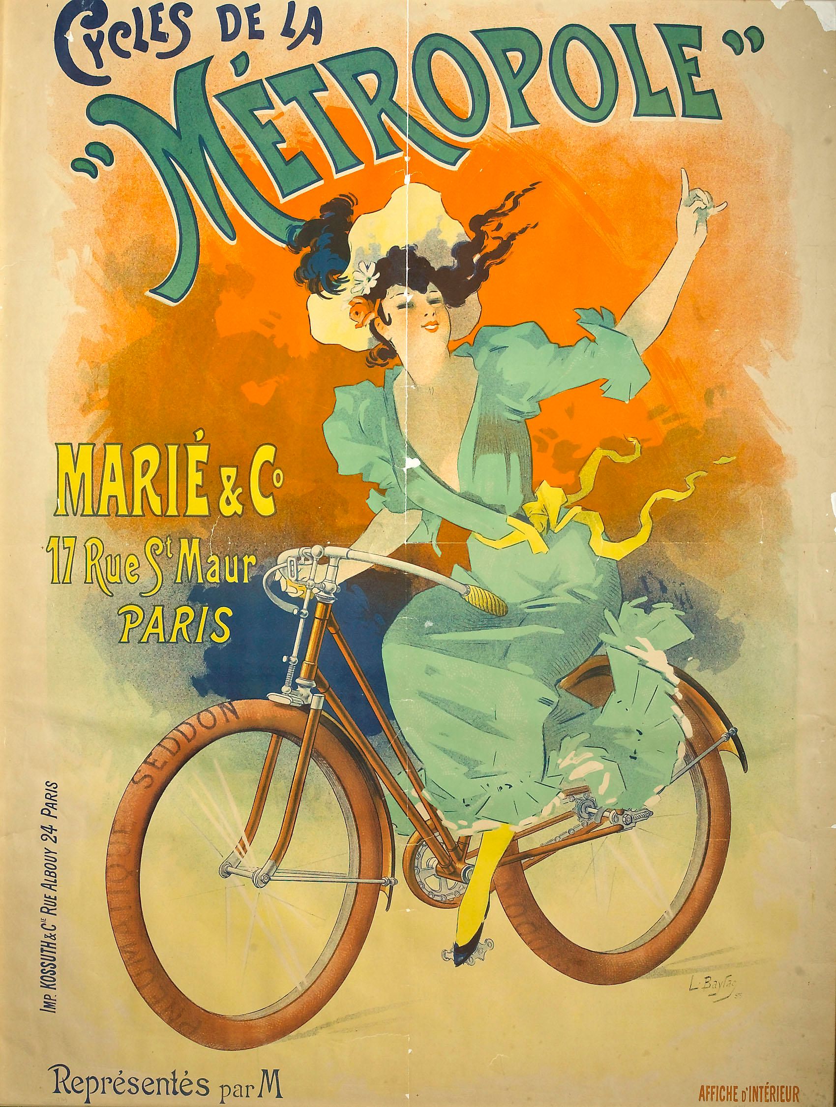 Bonhams Cars : A Cycles Metropole advertising poster after L. Baylag ...