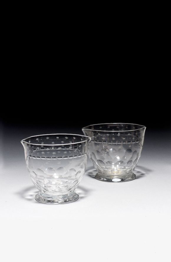 Bonhams : A set of five wine glass rinsers circa 1790