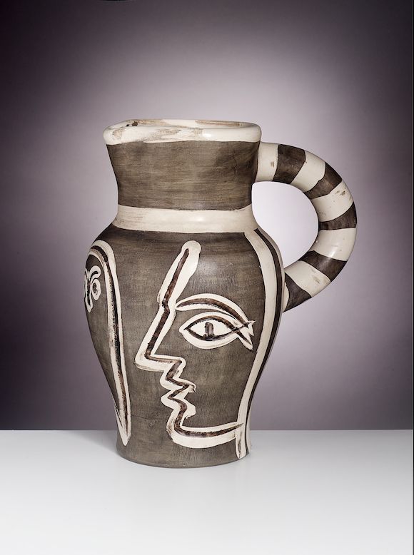 Bonhams : Pablo Picasso (1881-1973) Pichet gravé gris ceramic pitcher ...