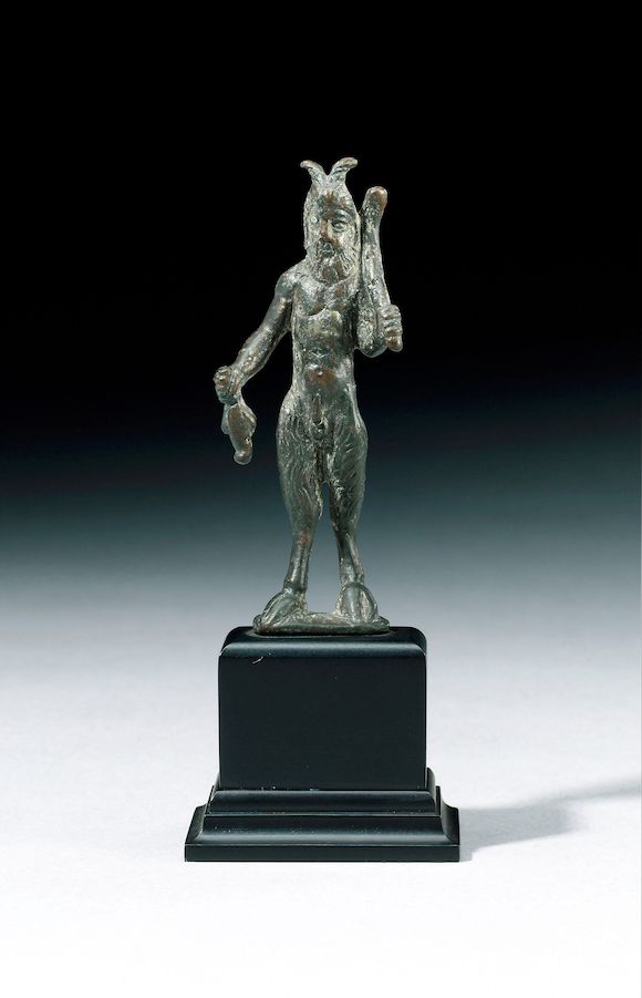 Bonhams : A Roman bronze figure of priapic Pan, Circa 3rd Century A.D.