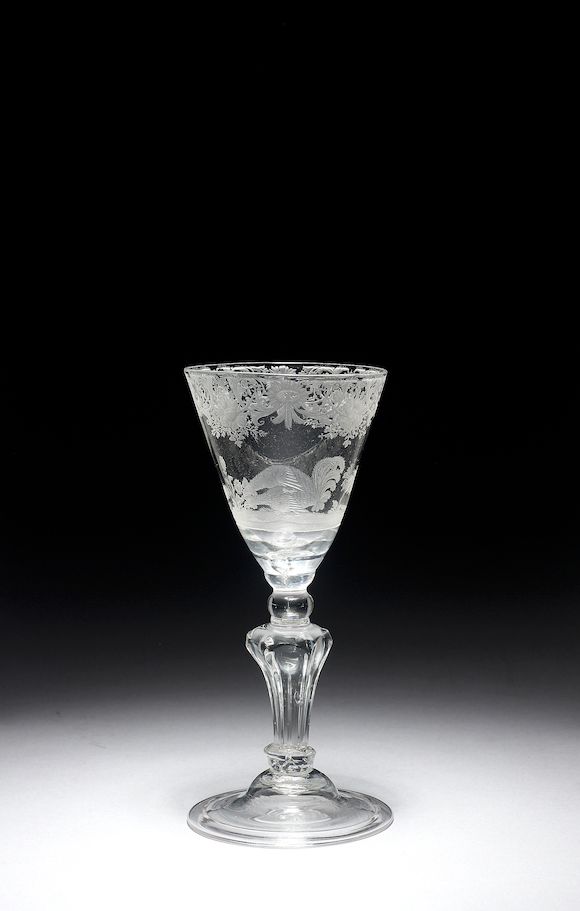 Bonhams : A Dutch-engraved wine glass of anti-Jacobite significance ...